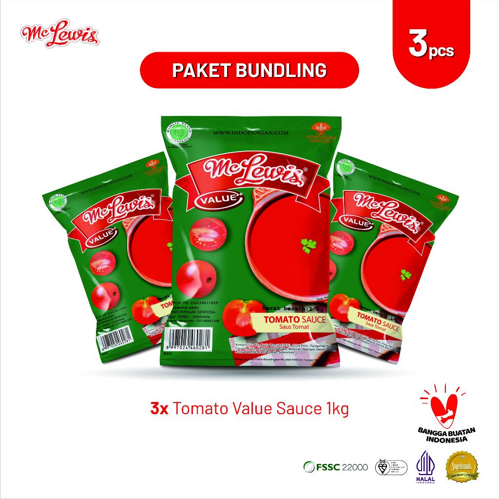 Jual [Paket Bundle] Mc Lewis Tomato Value 1 Kg x 3 Pcs | Shopee Indonesia