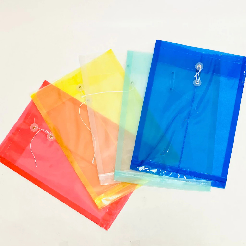 Jual Amplop / Map Plastik Tali & Kancing Transparant Warna-Warni (1 Pcs ...