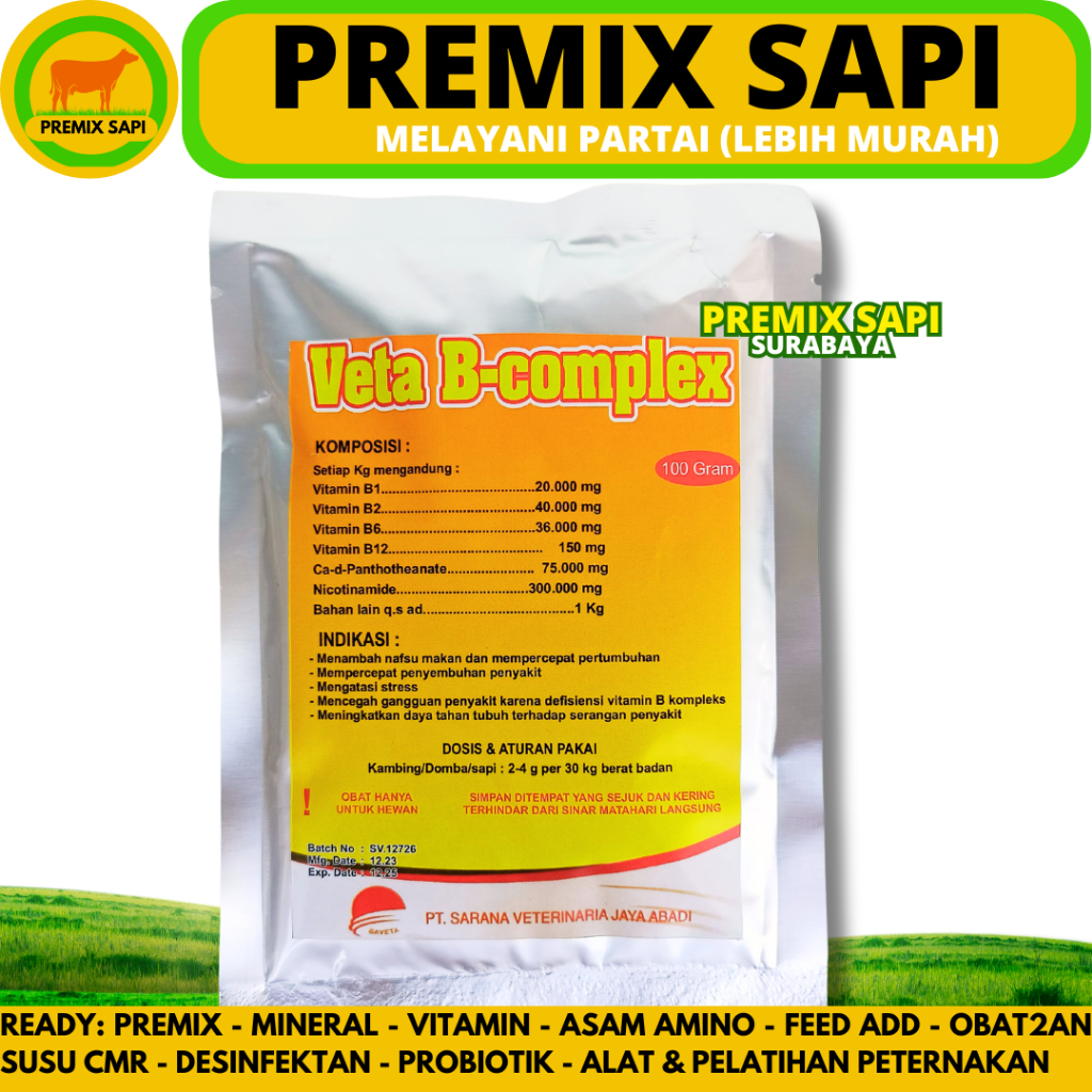 Jual VETA B COMPLEX 100 GRAM - Vitamin B komplek Hewan Penambah Nafsu ...