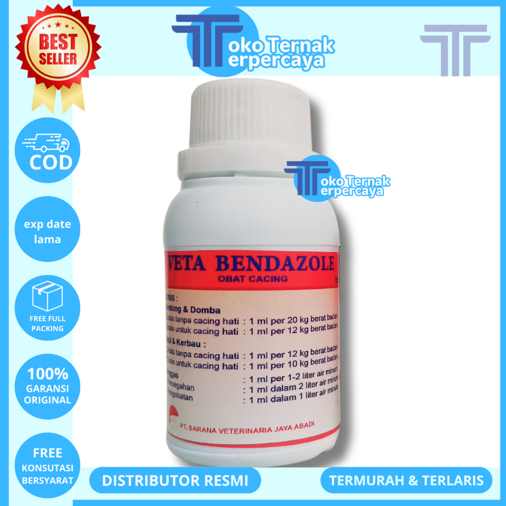 Jual VETA BENDAZOLE 100ML - Obat Cacing Ternak - Obat Cacing Sapi ...