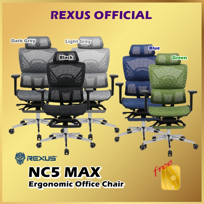 Jual Rexus NC5 Max Kursi Ergonomic Office Chair Kursi Kantor Kursi ...