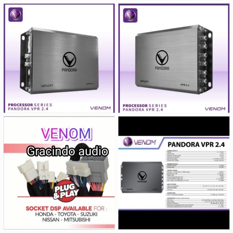 Jual Power DSP Venom Pandora VPR 2.4 Power Amplifier Plus Processor Include Kabel soket PNP ...