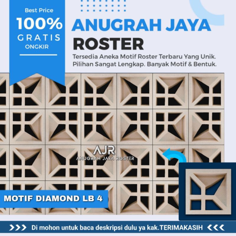 Jual Roster Motif DIAMOND LB 4 | Roster Beton Minimalis Indonesia ...