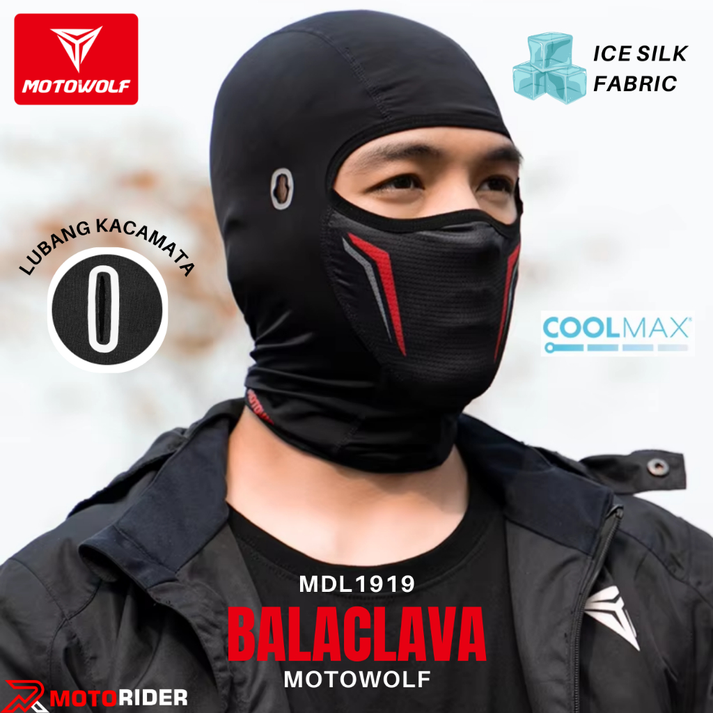 Jual Balaclava Motowolf Helm Full Face Masker Motor Anti UV COOLMAX Ice ...
