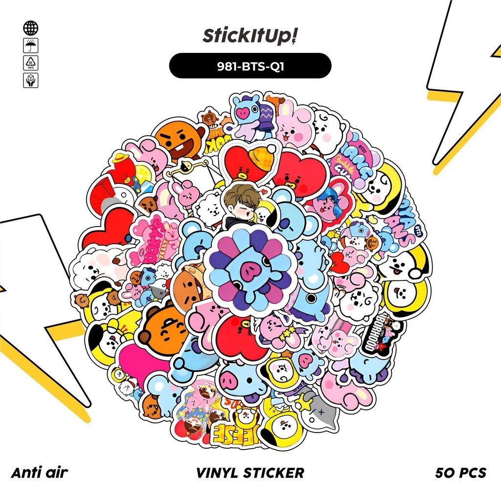 Jual COD 100 Pcs Stiker Pack KPOP BTS BT21 K-POP Korea Bias Lucu ...