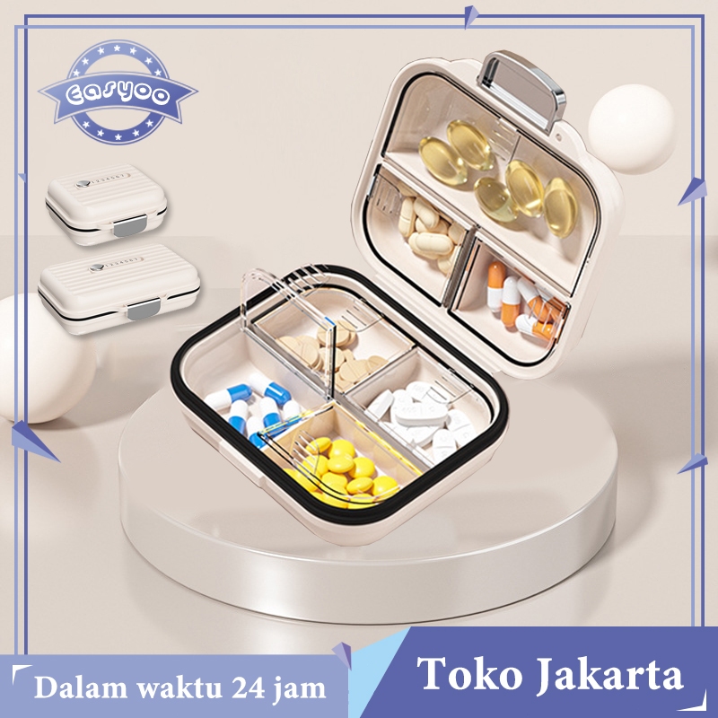 Jual Pill Box Travel Mini Box Lightweight 7 Sekat Tempat Penyimpanan ...