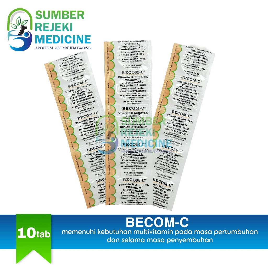 Jual Becom -C - Multivitamin dan Mineral Zinc (10 Kaplet) | Shopee ...