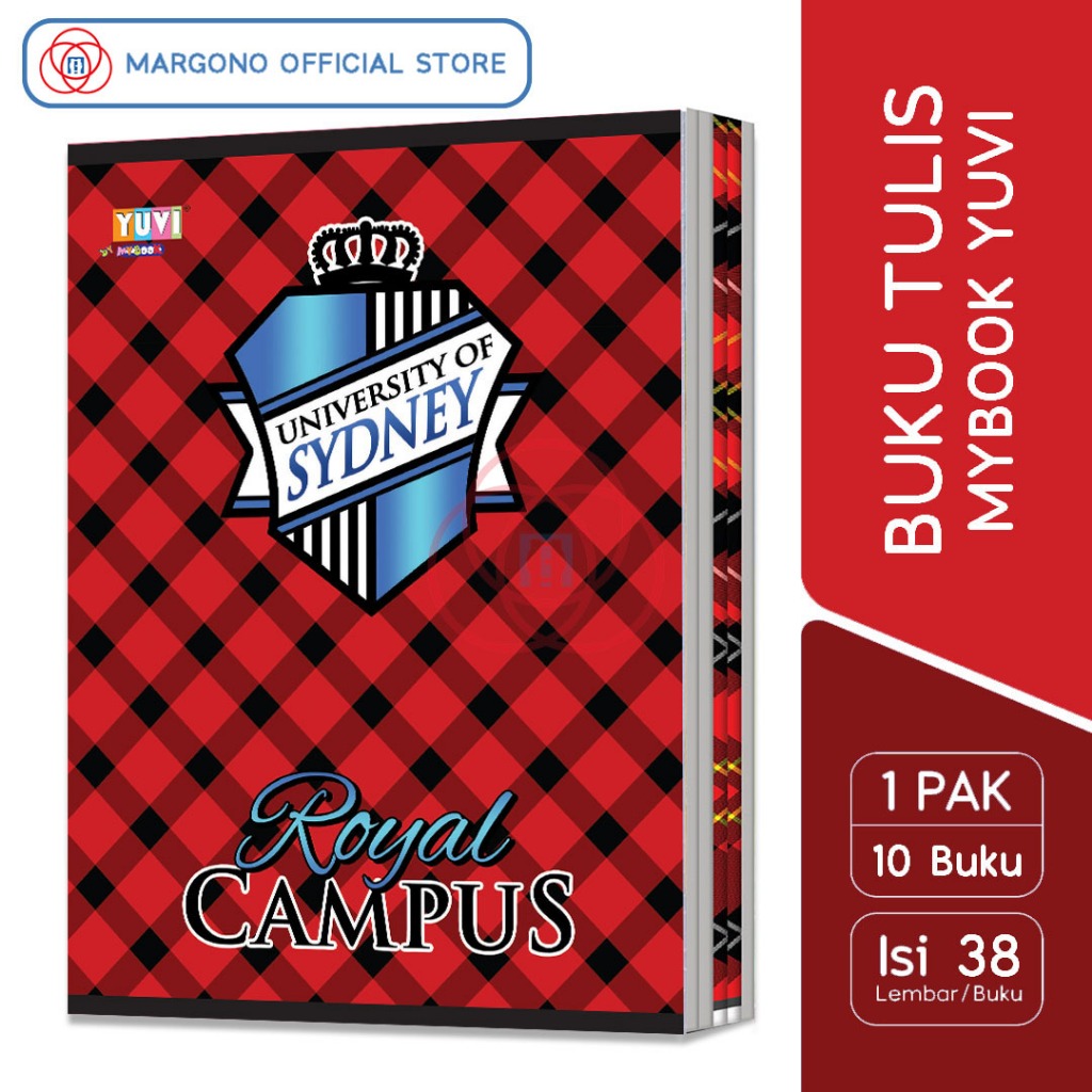 Jual My Book Yuvi Buku Tulis Royal Campus Blue Series 38 Lembar - 10 Buku | Shopee Indonesia