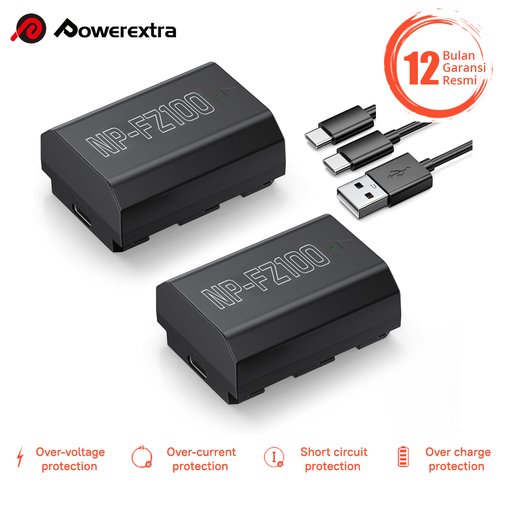 Jual POWEREXTRA Battery Sony NP-FZ100 with Direct Rechargeable USB-C ...