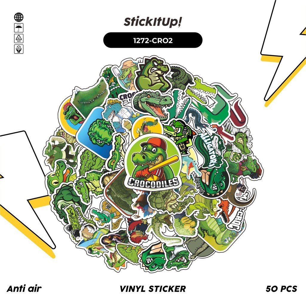Jual COD 100 Pcs Stiker Crocodile / Buaya V4 Lucu Aesthetic Vynil ...
