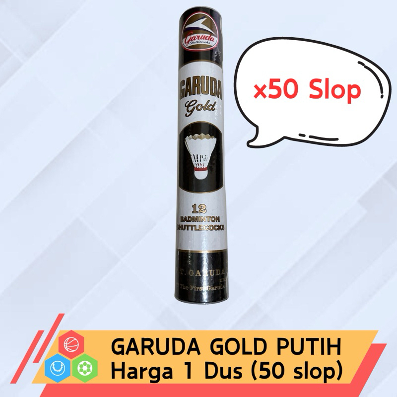 Jual 1 Dus Shuttlecock Kok GARUDA GOLD PUTIH (Harga 1 dus : isi 50 slop ...