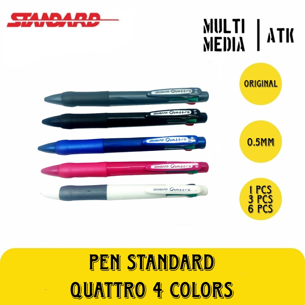 Jual BALLPOINT / PULPEN STANDARD QUATTRO 4 COLORS RETRACTABLE ...