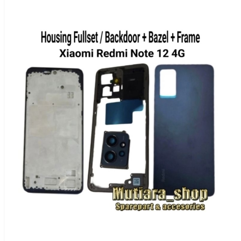Jual Housing Fullset / Backdoor + Bazel + Frame Xiaomi Redmi Note 12 4G ...