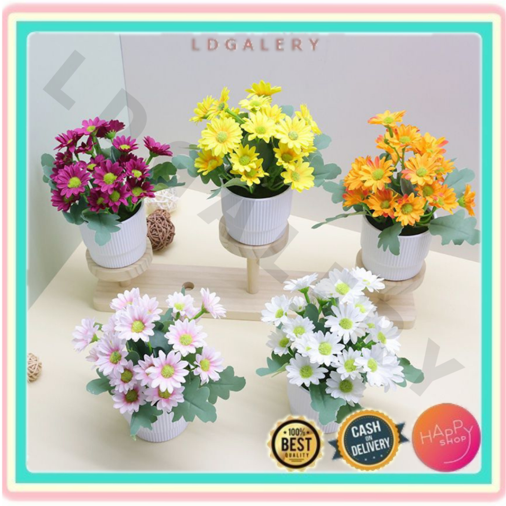 Jual LDG POT90 Tanaman Hias Bunga Aster Daisy Artificial Plastik ...