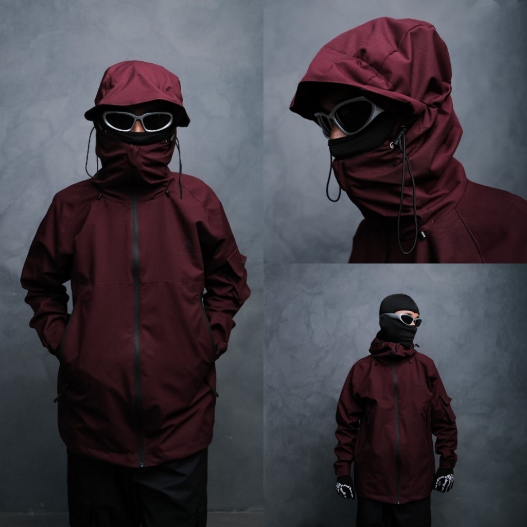 Jual Jacket Gorpcore Gunung NGY Waterproof Windbreakers Outdoor Maroon ...