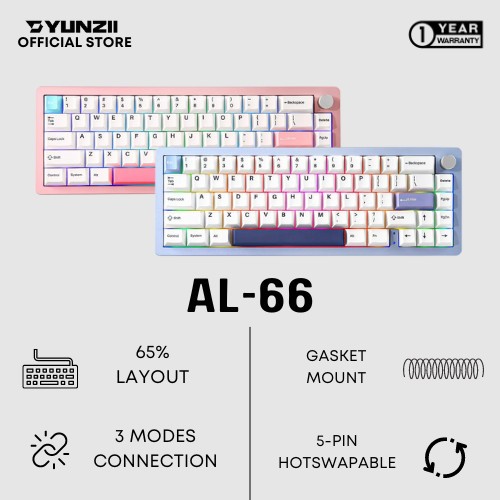 Jual Yunzii AL66 / AL-66 Alumunium Mechanical Keyboard Gasket Wireless ...