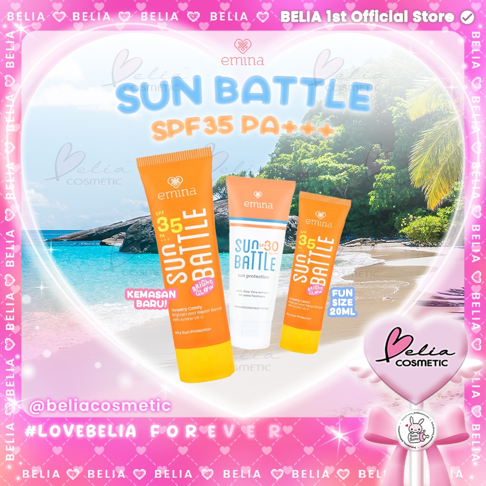 Jual BELIA EMINA Sun Battle Bright Glow SPF 35 PA+++ | SPF 30 ...