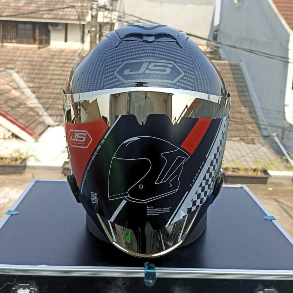 Jual JS ARMOR Helm Half Face Paket Ganteng Spoiler 3D SNI - Carbon ...