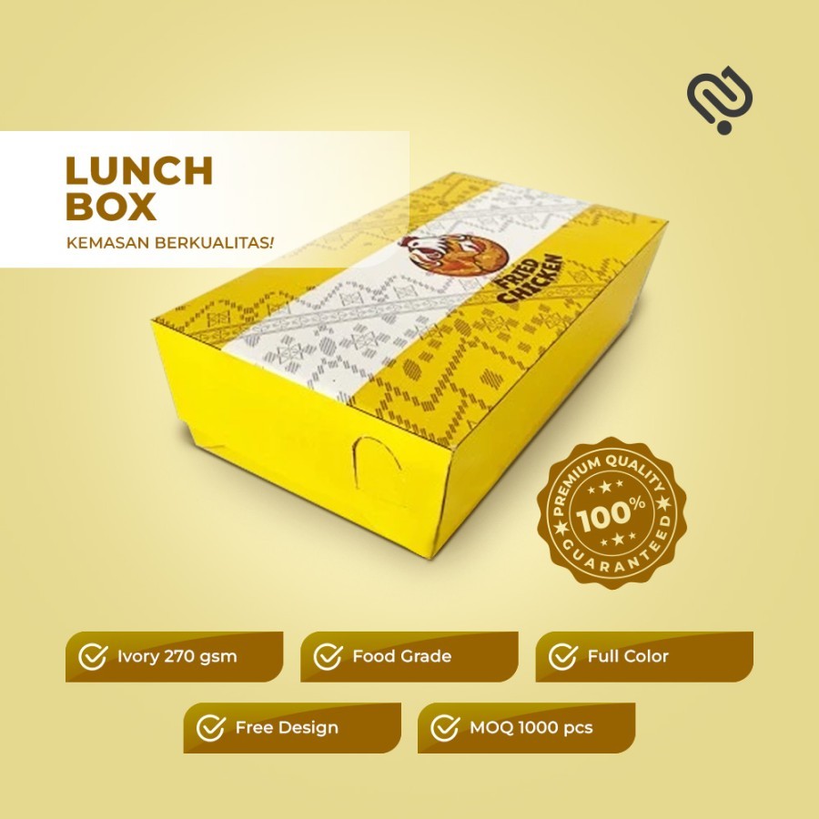 Jual CUSTOM PRINT LUNCH BOX KRAFT dan IVORY FULL COLOR Ukuran S/M/L | Shopee Indonesia