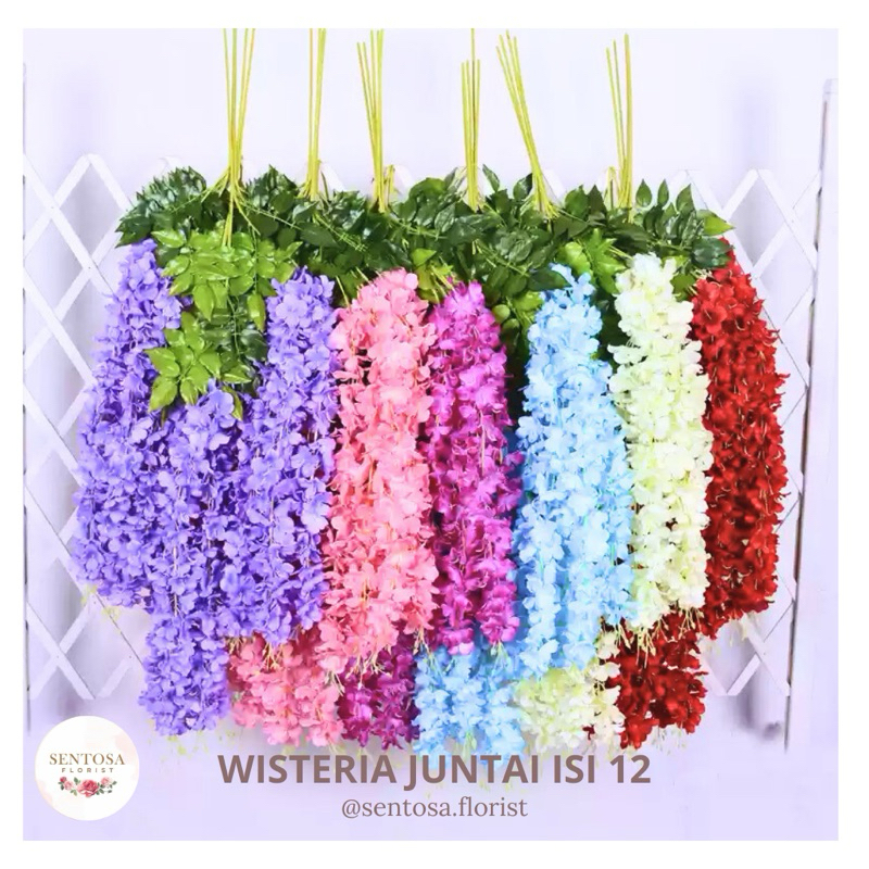 Jual WISTERIA JUNTAI JUMBO ISI 12/BUNGA JUNTAI PALSU DEKOR/BUNGA ...