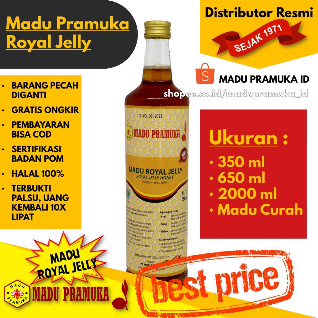 Jual Madu Pramuka Royal Jelly - 350 ML 650 ML 2000 ML Liter - Asli Enak ...