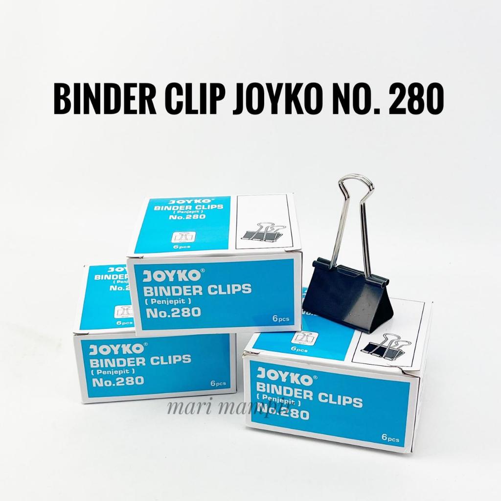 Jual BINDER CLIP / PAPER CLIP JOYKO NO. 280 ( 6 PCS ) | Shopee Indonesia