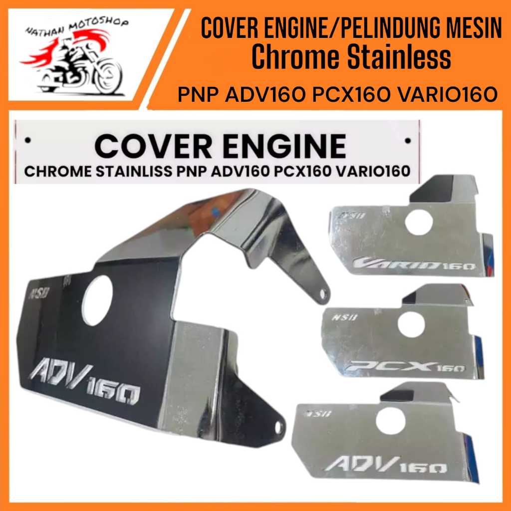 Jual Cover Engine Pelindung Mesin Bawah Motor ADV 160 PCX 160 Vario 160 Chrome Stainless ...