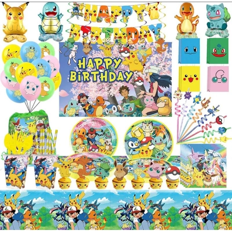 Jual POKEMON PIKACHU Paket perlengkapan dekorasi pesta ulang tahun ...