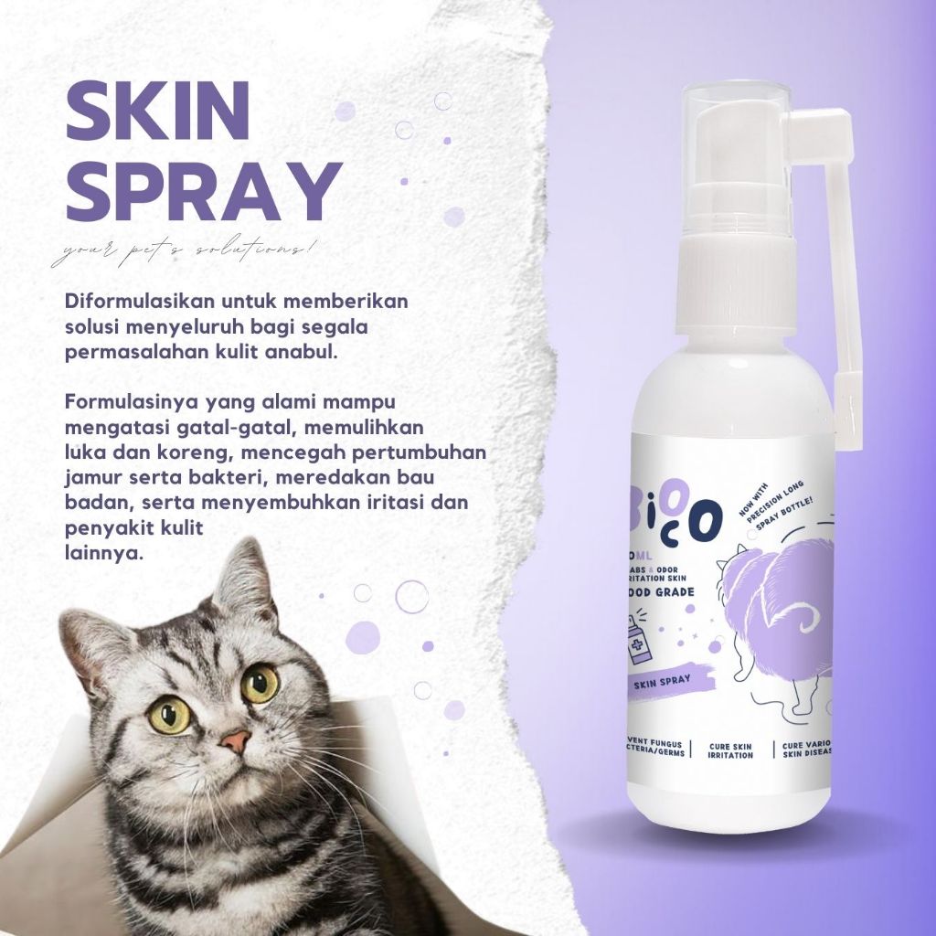Jual Obat Kulit Kucing dan Anabul / Skin Spray for Pet by Bio.co - 60ml ...