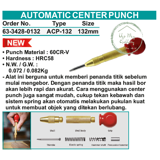 Jual WIPRO AUTOMATIC CENTER PUNCH penanda titik sebelum mulai mengebor ...