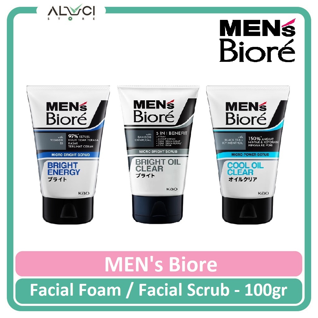 Jual Men's Biore Facial Foam Facial Scrub Face Wash Sabun Cuci Muka Pria 100gr | Shopee Indonesia