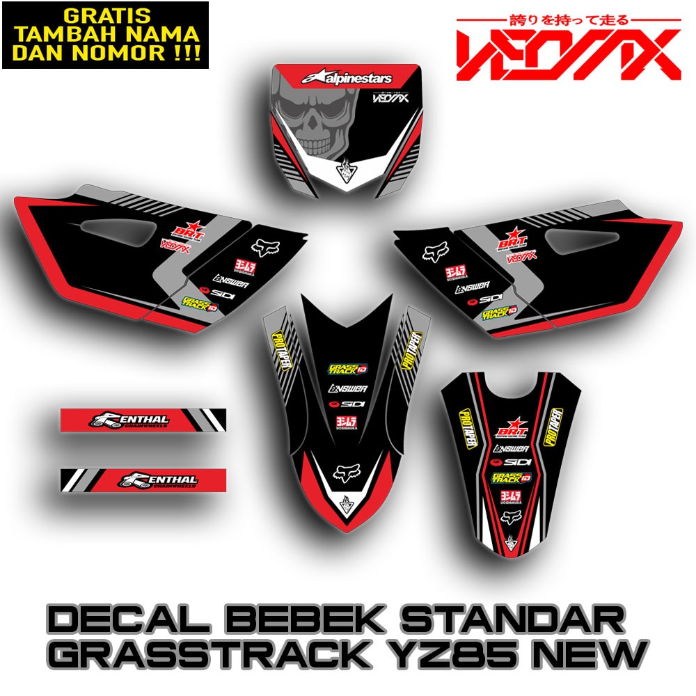Jual STIKER DECAL BEBEK STANDAR GRASSTRACK GTX YZ 85 NEW GRATIS CUSTOM ...
