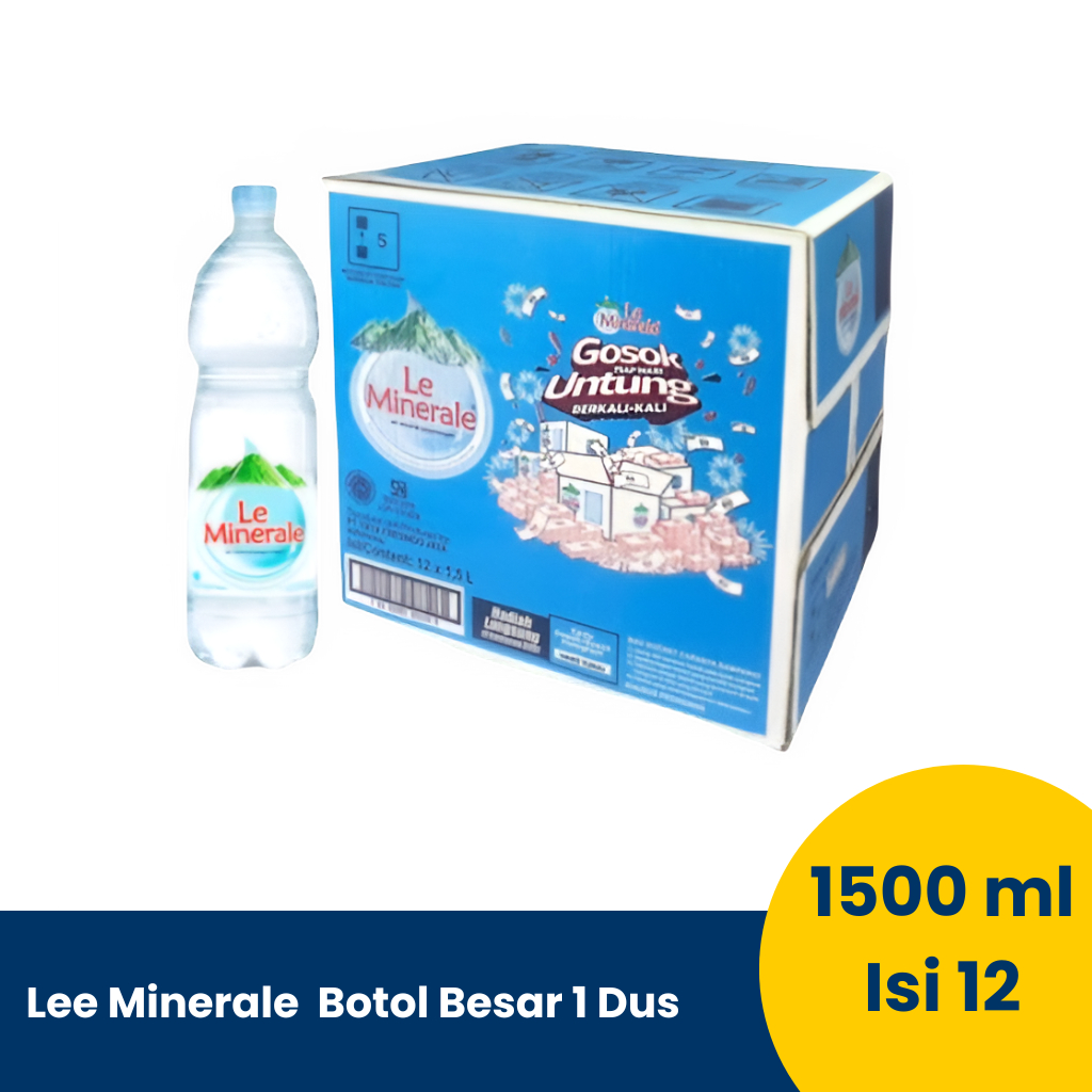Jual LEE MINERALE Air Mineral Botol BESAR 1 Dus | 1500ml | Isi 12 Gelas ...