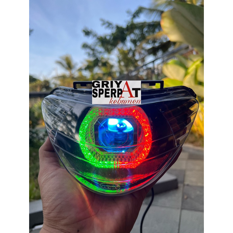 Jual Lampu depan satria 2tak hiu lumba biled billed matrix RGB ganti ...