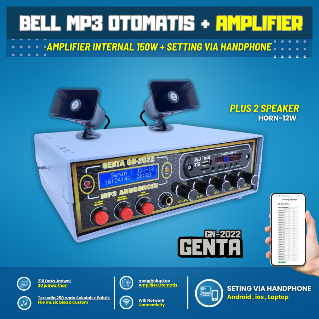 Jual Bel Otomatis Sekolah Kantor Pabrik Suara Baru Timer Audio MP3 ...