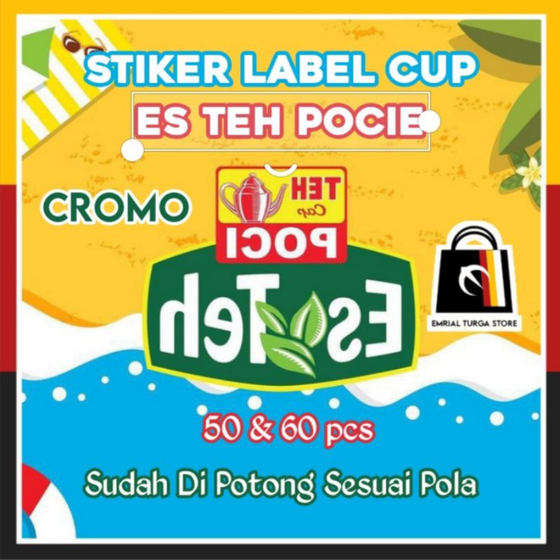 Jual Stiker Label Cup Es Teh Hijau Cromo | Shopee Indonesia
