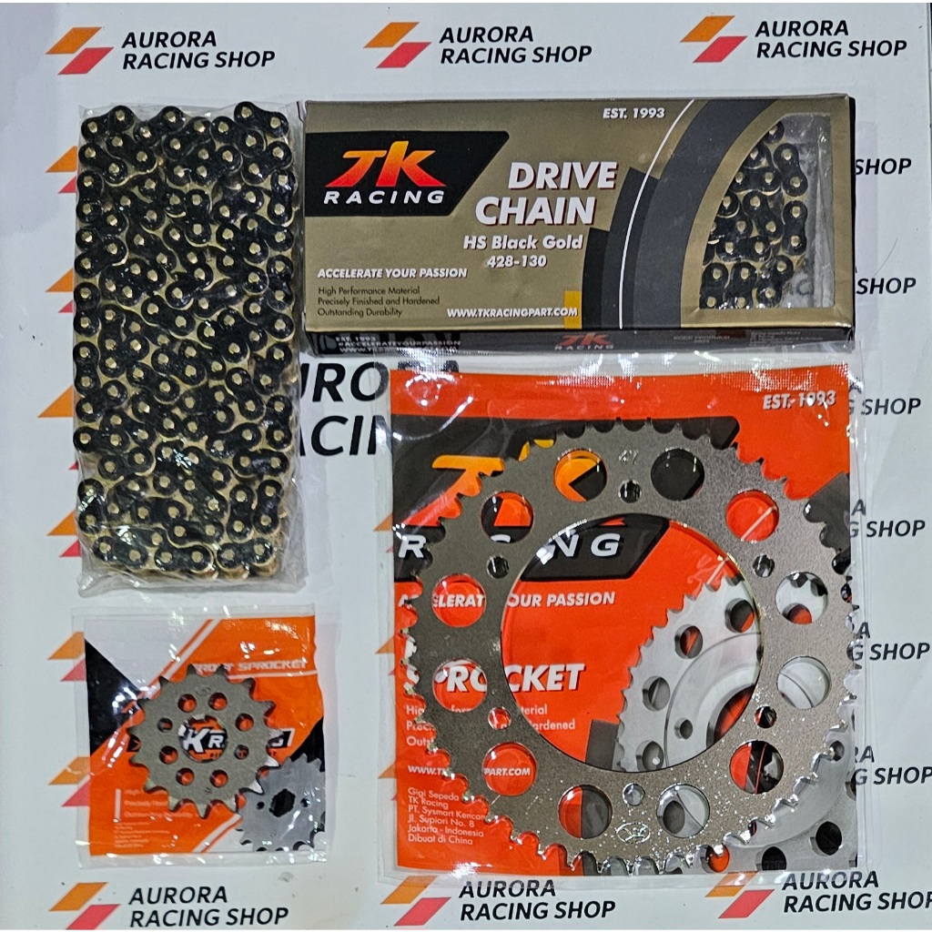 Jual GEAR SET TK 428 YAMAHA R15 V3 / V4 / VIXION R / MT 15 / XSR 155 & RANTAI TK 428 HS BLACK ...