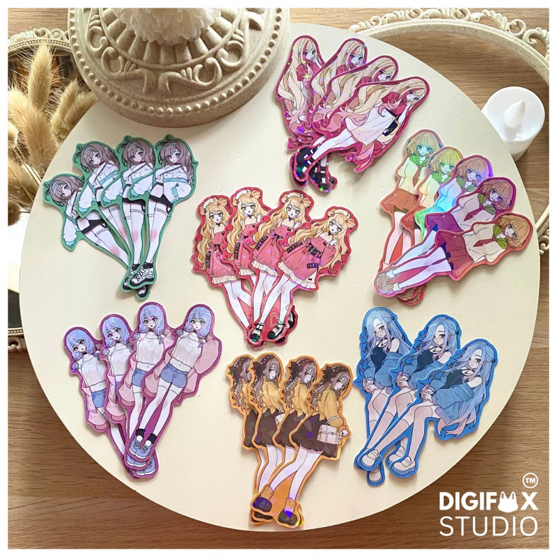 Jual Custom Cetak Sticker Glitter Hologram A4 DIE CUT Glitter Hologram ...