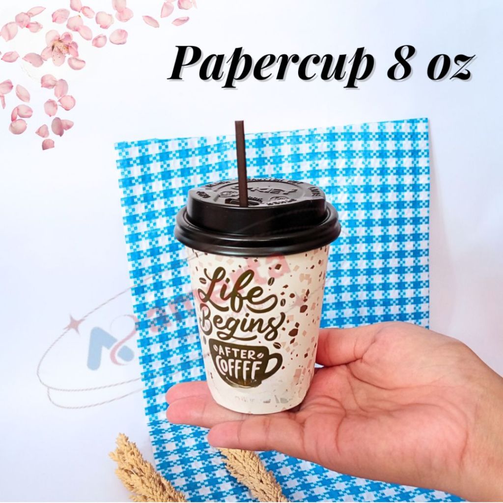 Jual Paper Cup 8 Oz / Gelas Kertas Minuman Panas 8 Oz Motif / Cup kertas | Shopee Indonesia