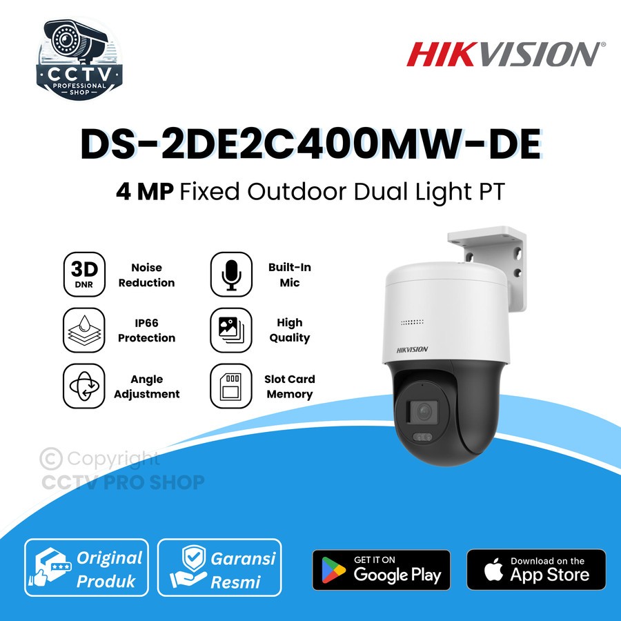 Jual Hikvision IP Camera DS-2DE2C400MW-DE 4MP Outdoor Dual Light PT | Shopee Indonesia