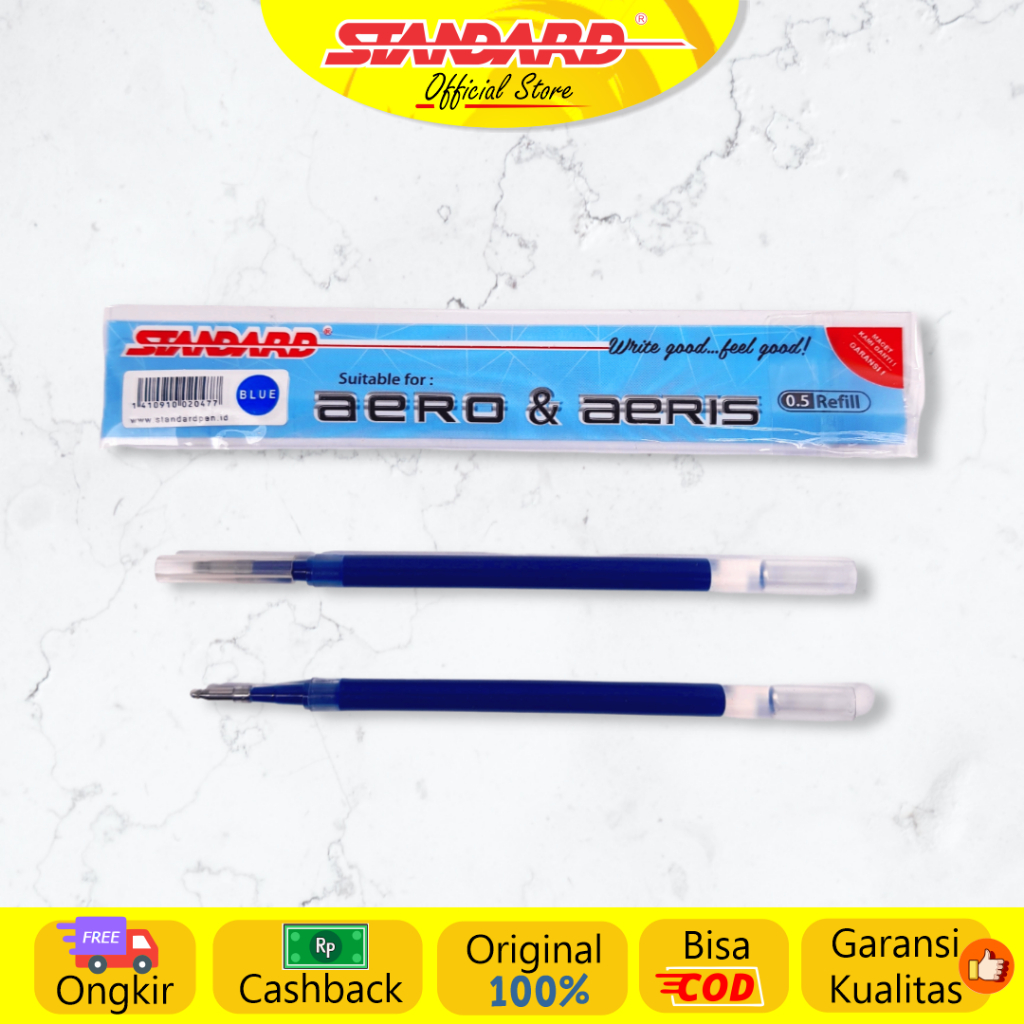 Jual Standard - Refill Pulpen Aero 0.5 Gel / 3 Set ( Isi Pulpen / Pena ...