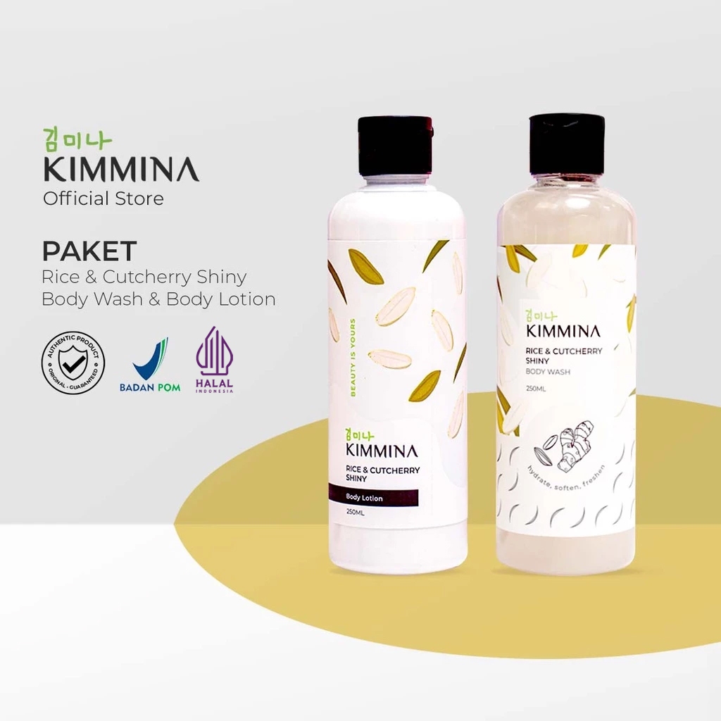 Jual KIMMINA Paket Rice & Cutcherry Shiny Body Wash & Body Lotion | Shopee Indonesia