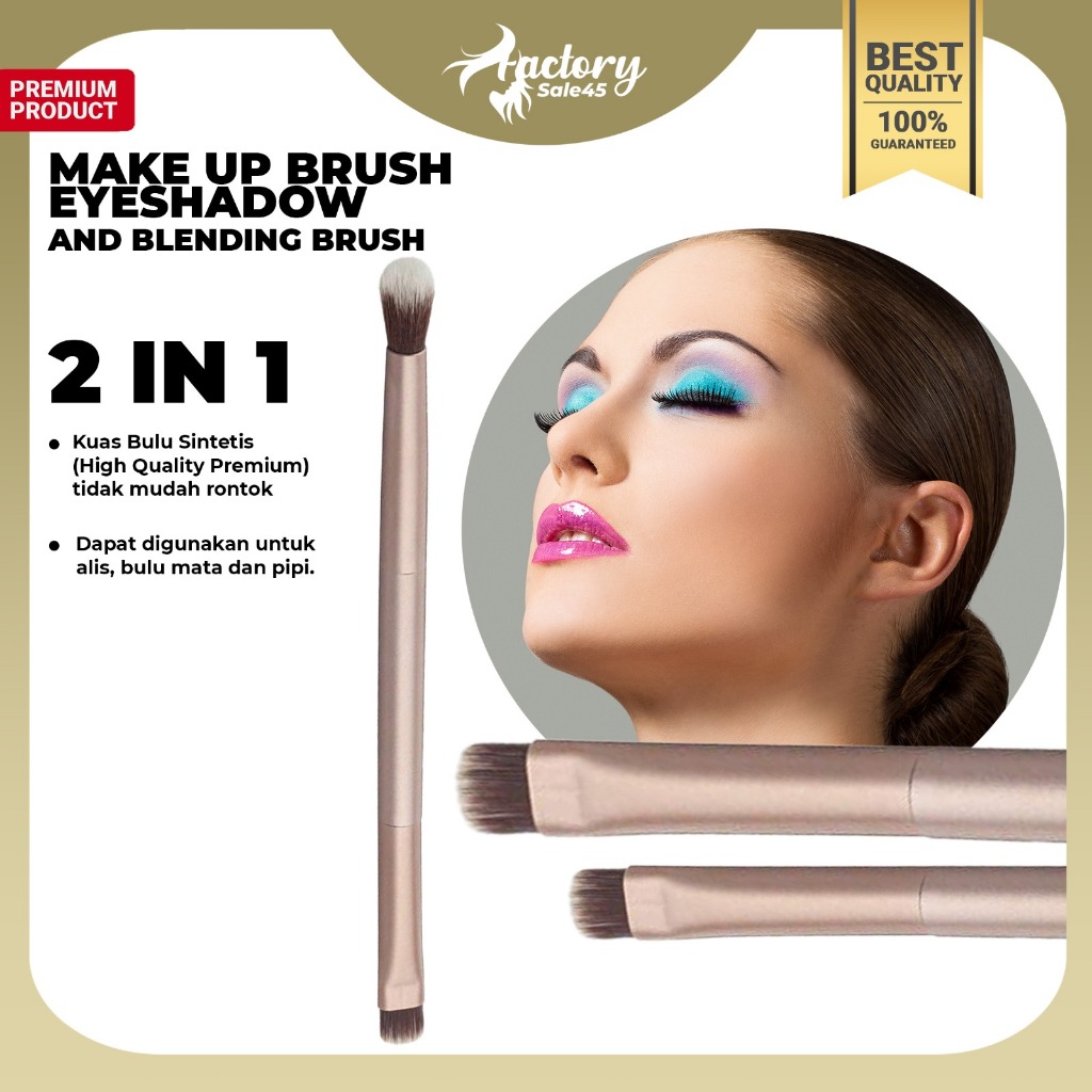 Jual FACTORYSALE45 - Kuas Makeup Mata 2in1 Double End Blending ...