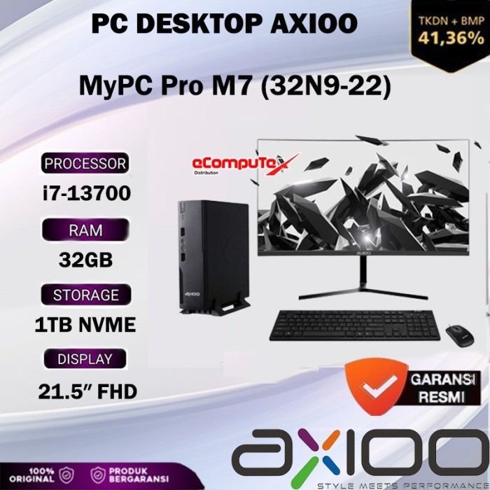 Jual AXIOO PC DESKTOP MYPC PRO M7 (32N9-22 ) i7-13700 32GB/1TB NVME 21.5" WINDOWS 11 PRO TKDN ...