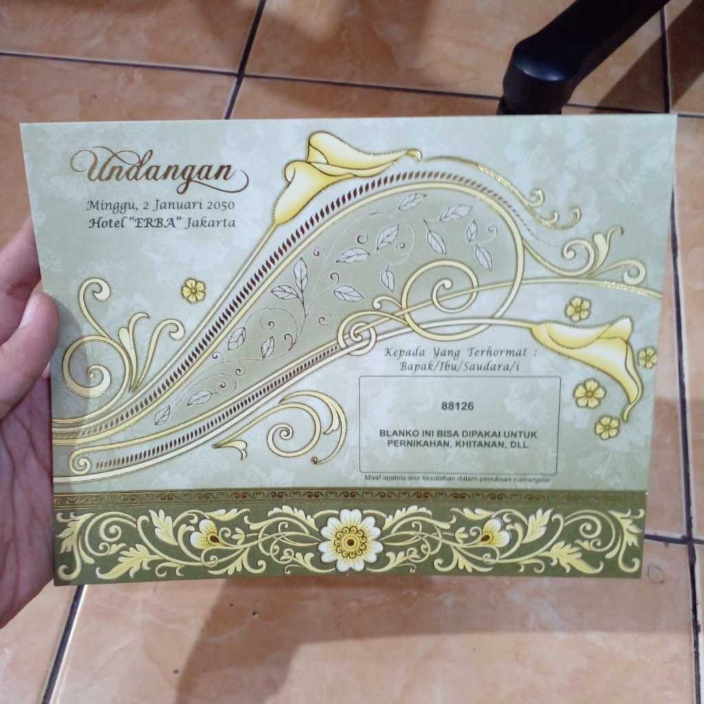 Jual PRINT UNDANGAN NIKAH ERBA 88110 PERNIKAHAN SUNAT SUNATAN KHITAN ...