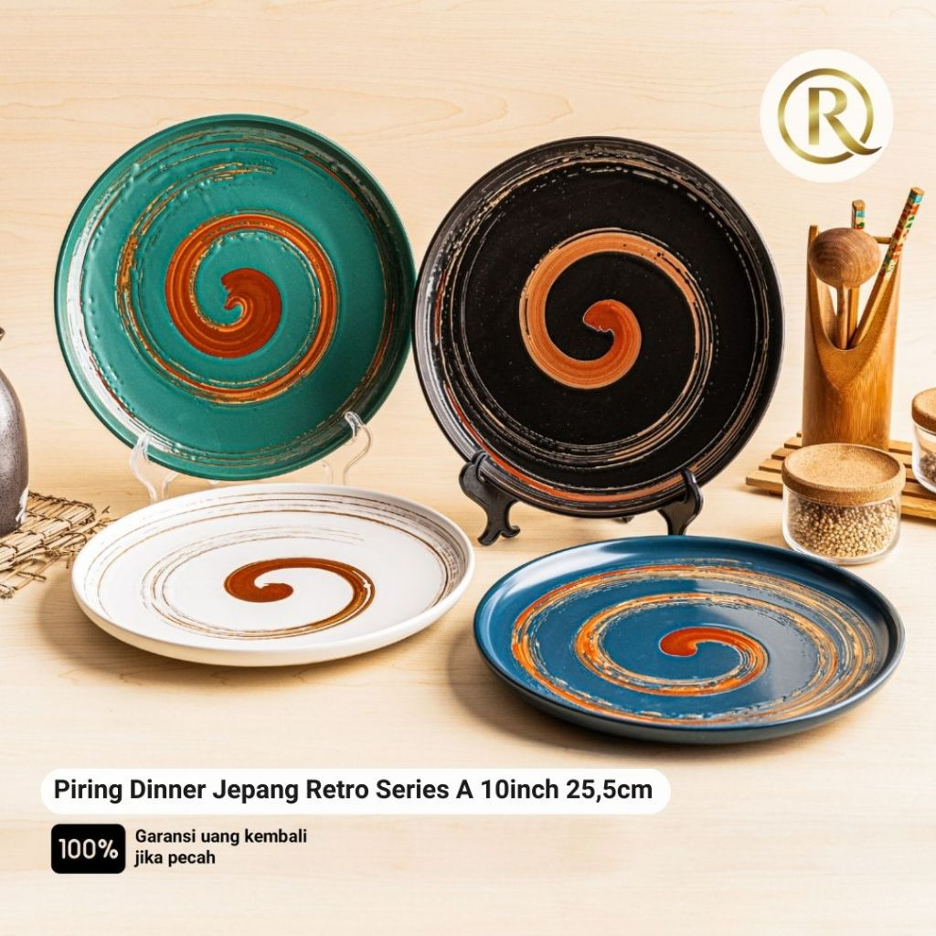 Jual Piring Dinner Jepang Retro Series A 10inch 25,5cm Porcelain ...