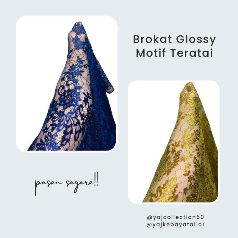 Jual KAIN KEBAYA BROKAT GLOSSY MOTIF TERATAI | Shopee Indonesia