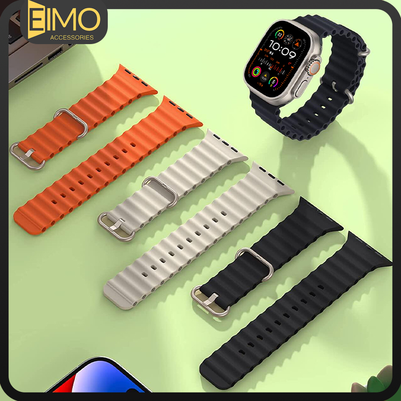 Jual Silicone Ocean Strap Iwatch Apple Watch Ultra 3 2 49mm 44mm 40mm ...