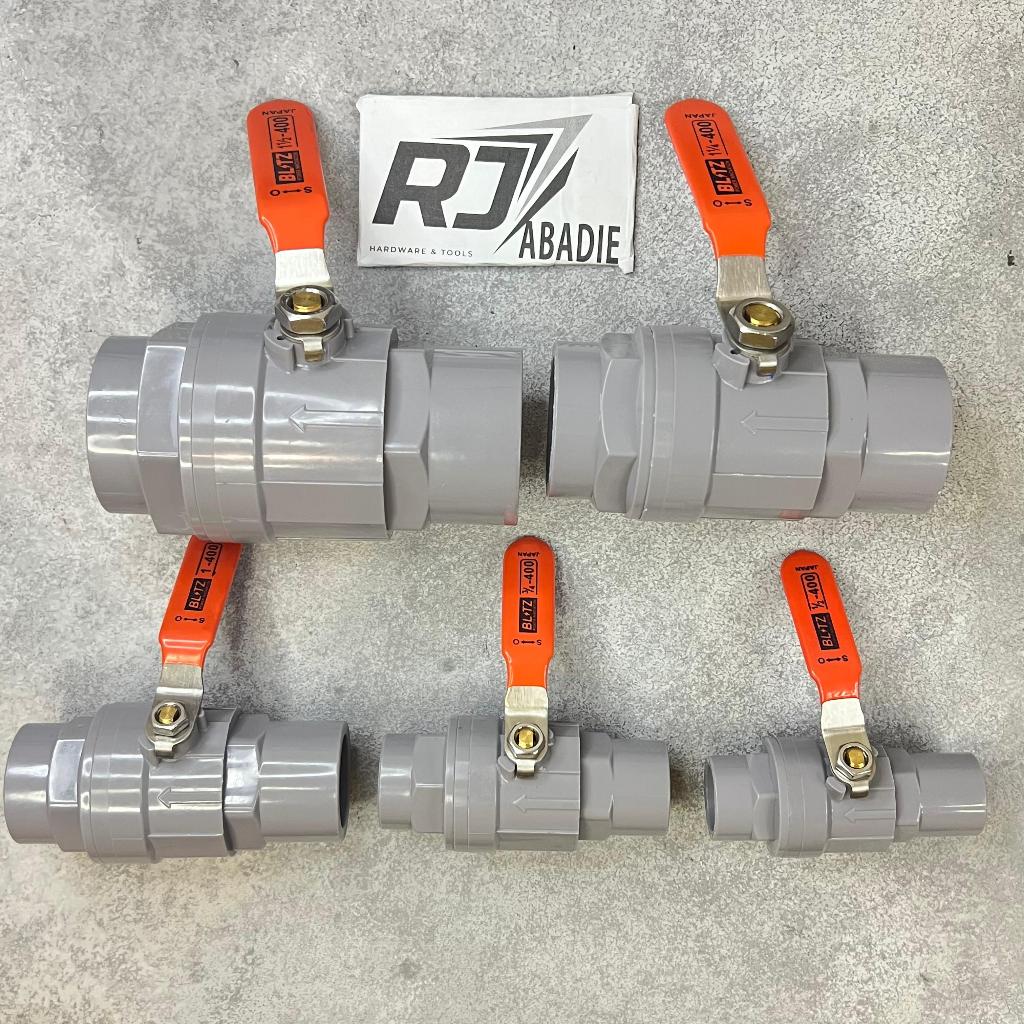 Jual Stop Kran Keran Ball Valve PVC Tebal Gagang Besi Stainless BLITZ 1/2 3/4 1 11/4 1.5 Inch ...