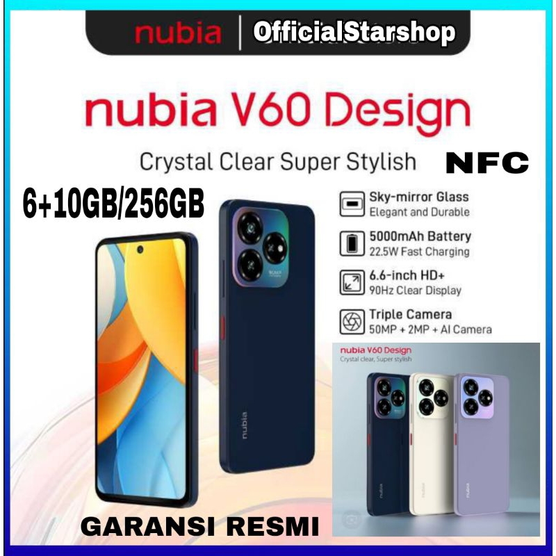 Jual ZTE NUBIA V60 NFC [6+10GB/256GB] ZTE BLADE A55 [4GB+128GB] GARANSI RESMI ZTE INDONESIA ...